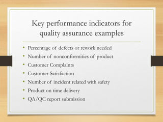 KPI for quality assurance.pptx | Business | Business and Finance