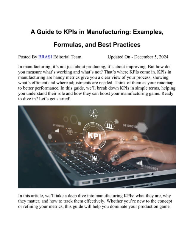Ultimate Guide to KPIs in Manufacturing kpi manufacturing.pdf