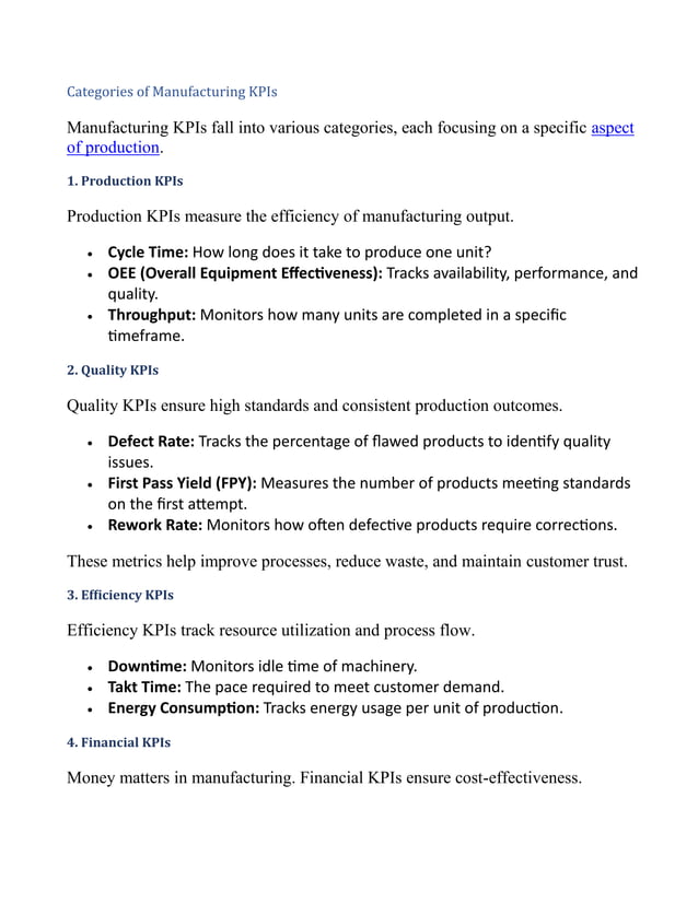 Ultimate Guide to KPIs in Manufacturing kpi manufacturing.pdf