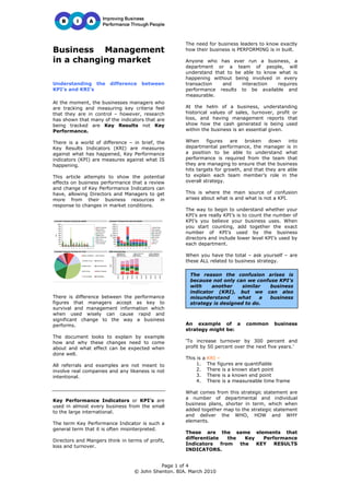 KPI Or KRI | PDF