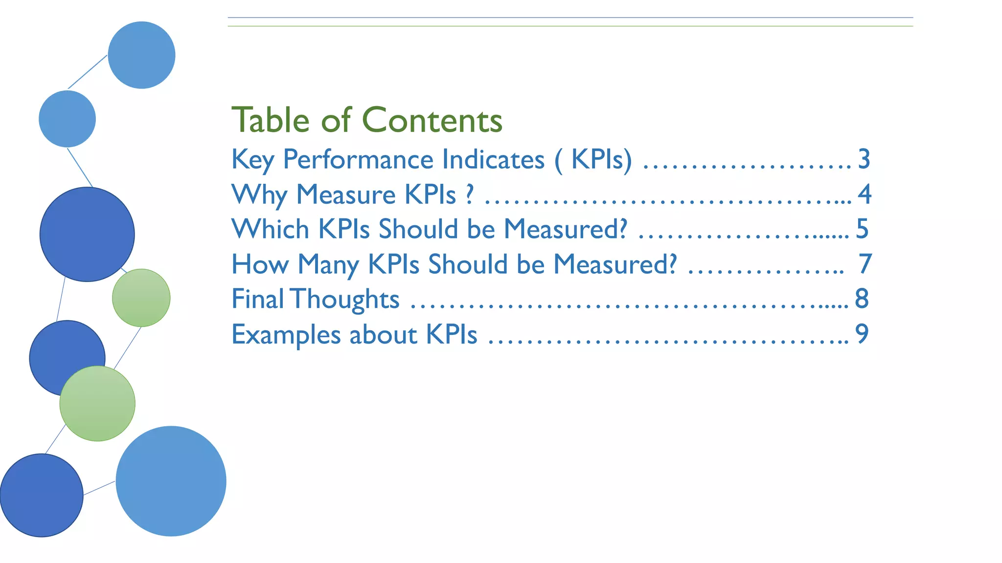 Summarized version of Key Performance Indicators (KPIs) for Security ...
