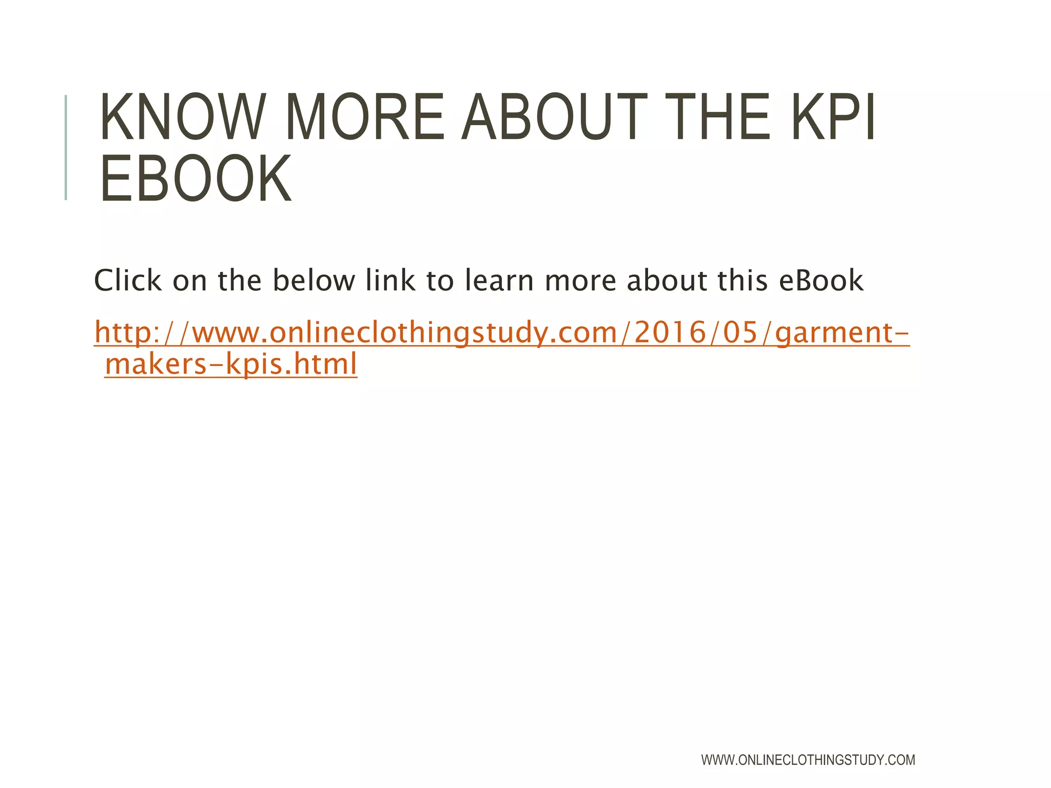 Apparel Manufacturing Key Performance Indicators (KPI) | PPTX