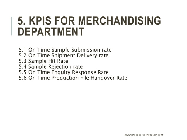 Apparel Manufacturing Key Performance Indicators (KPI) | PPTX ...