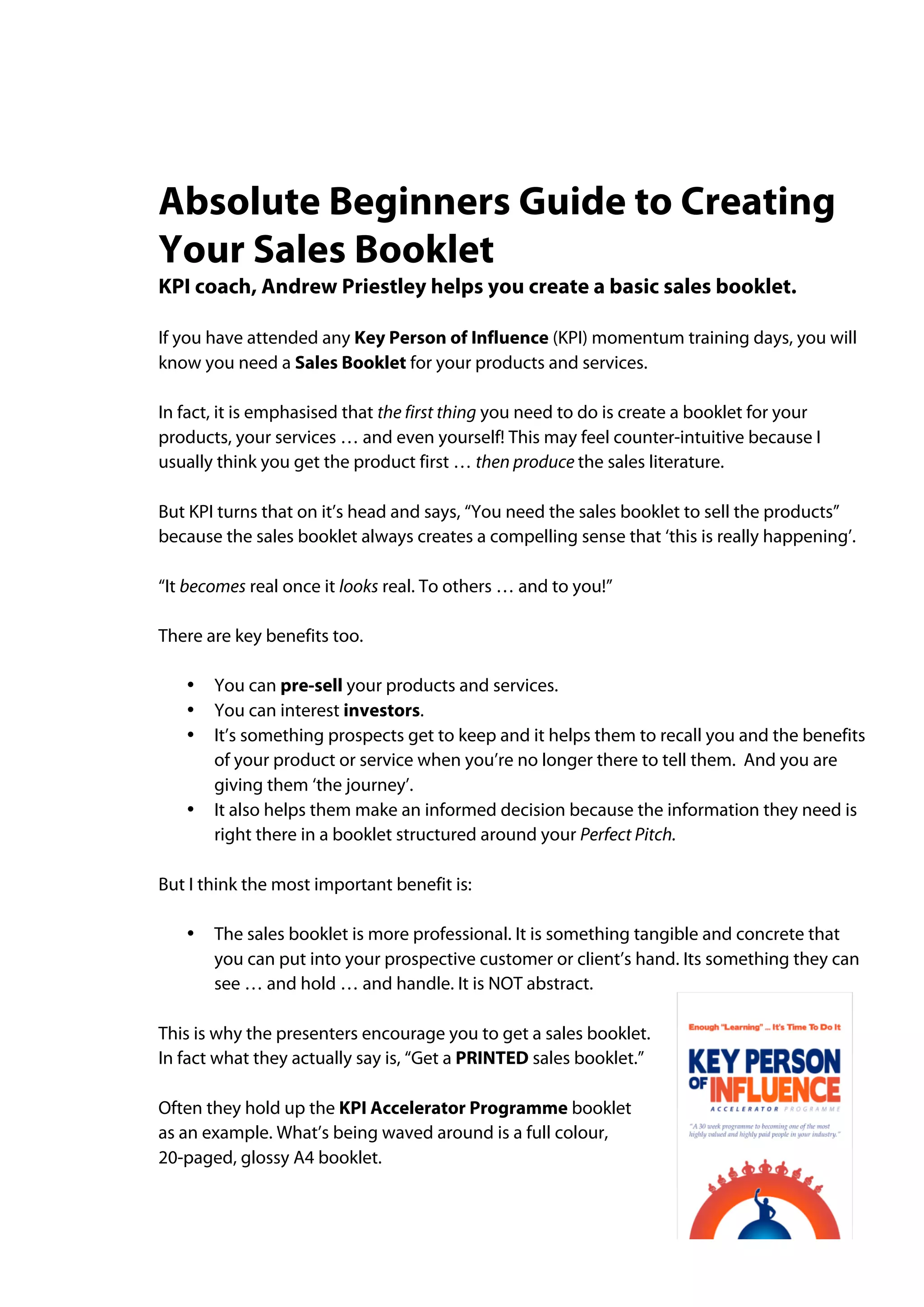 Creating a Sales Brochure | PDF