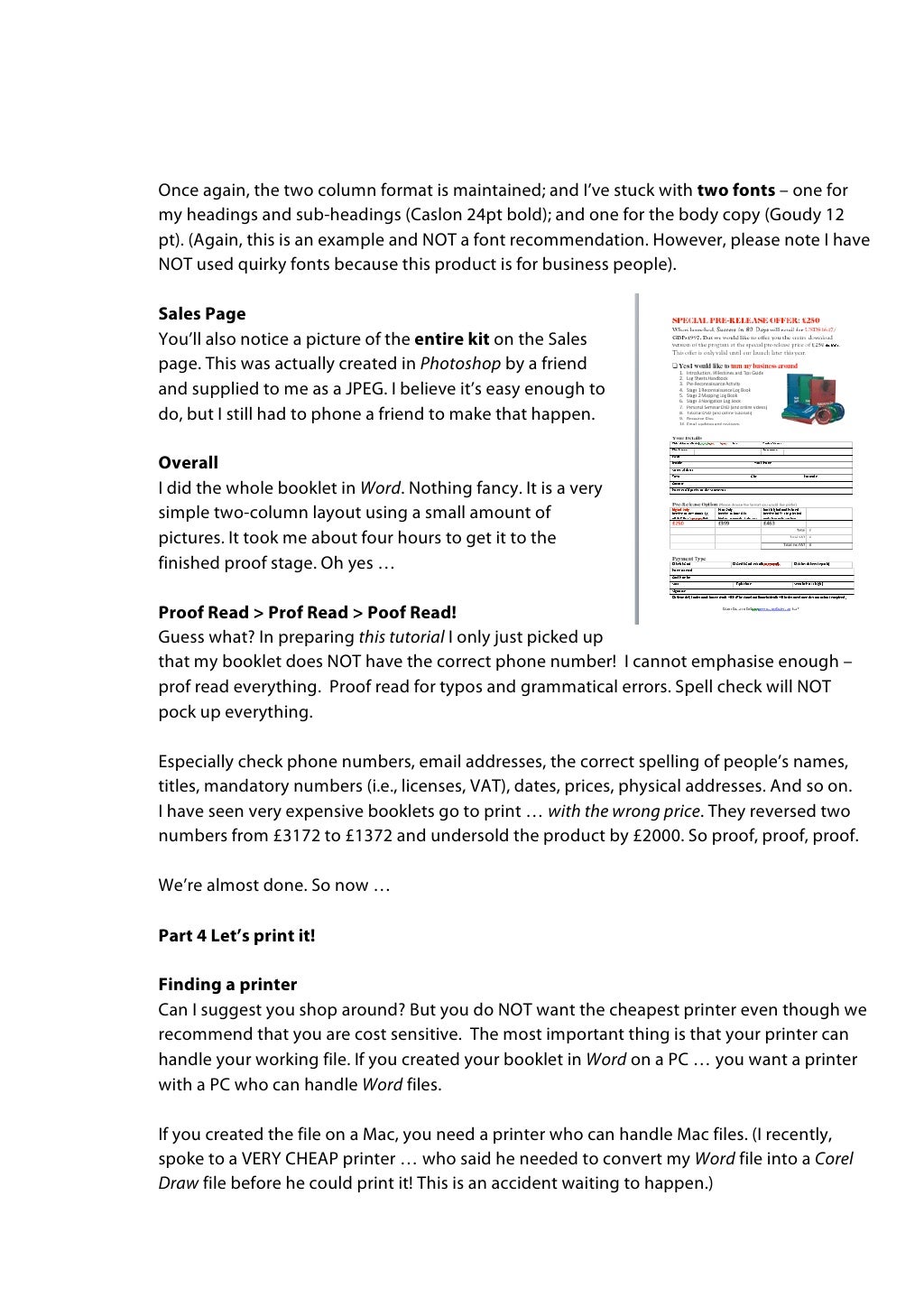 Creating a Sales Brochure