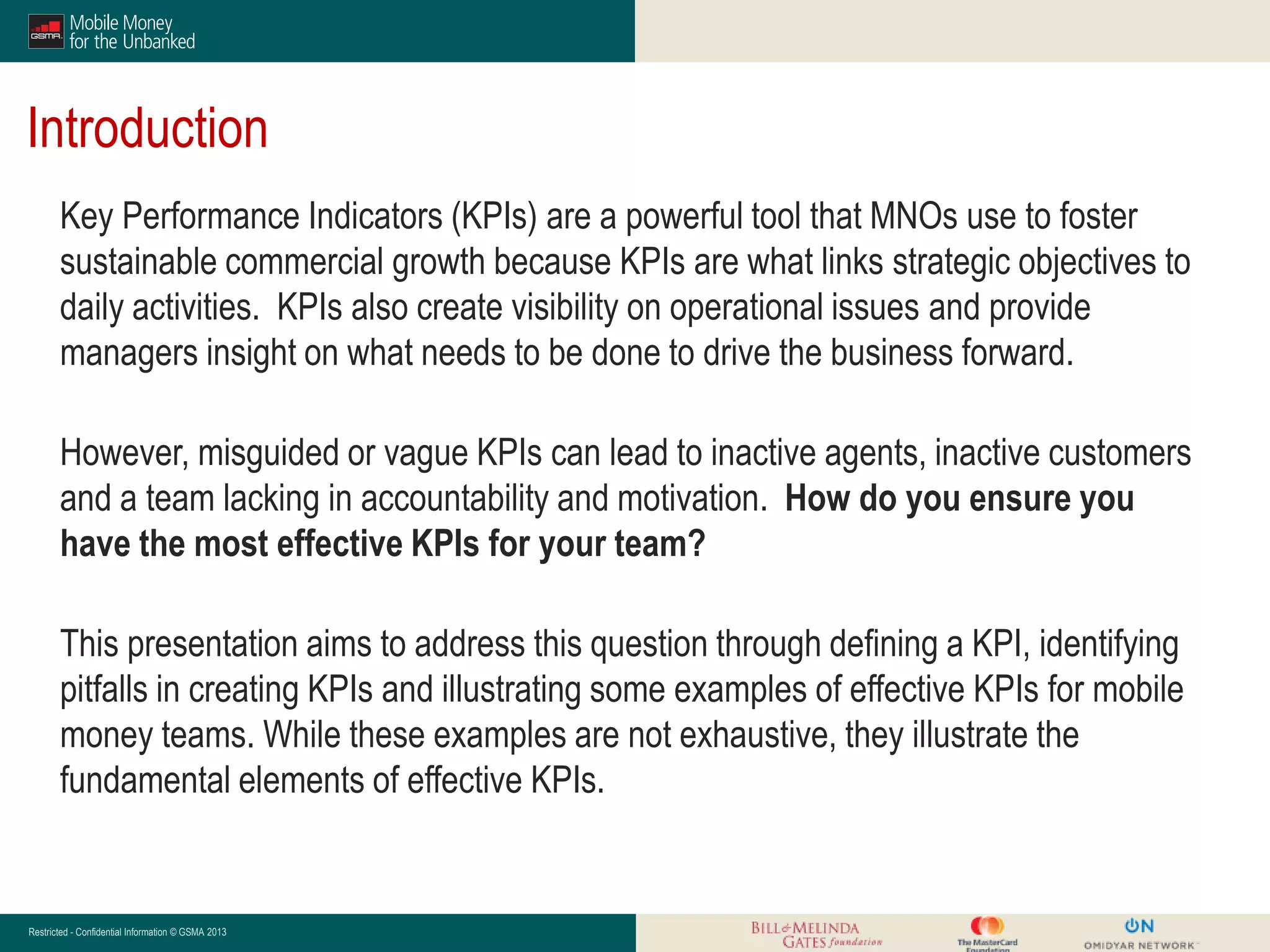 KPIs in Mobile Money: A Reference Guide | PDF