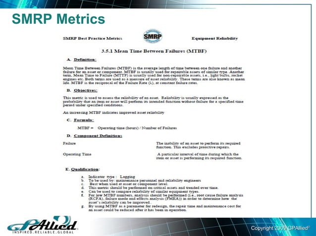 KPI SMRP Presentation | PPT