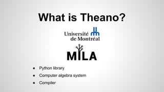 (Kpi summer school 2015) theano tutorial part1 | PDF