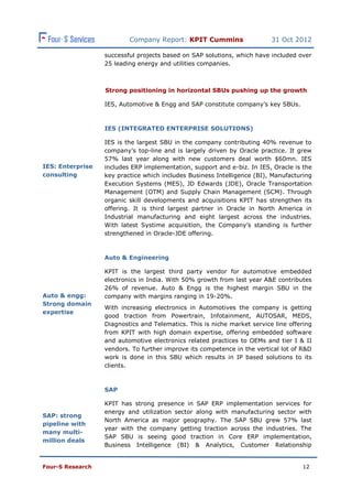 Kpit cummins company report | PDF | Automotive Industry | Industries