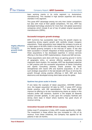 Kpit cummins company report | PDF | Automotive Industry | Industries