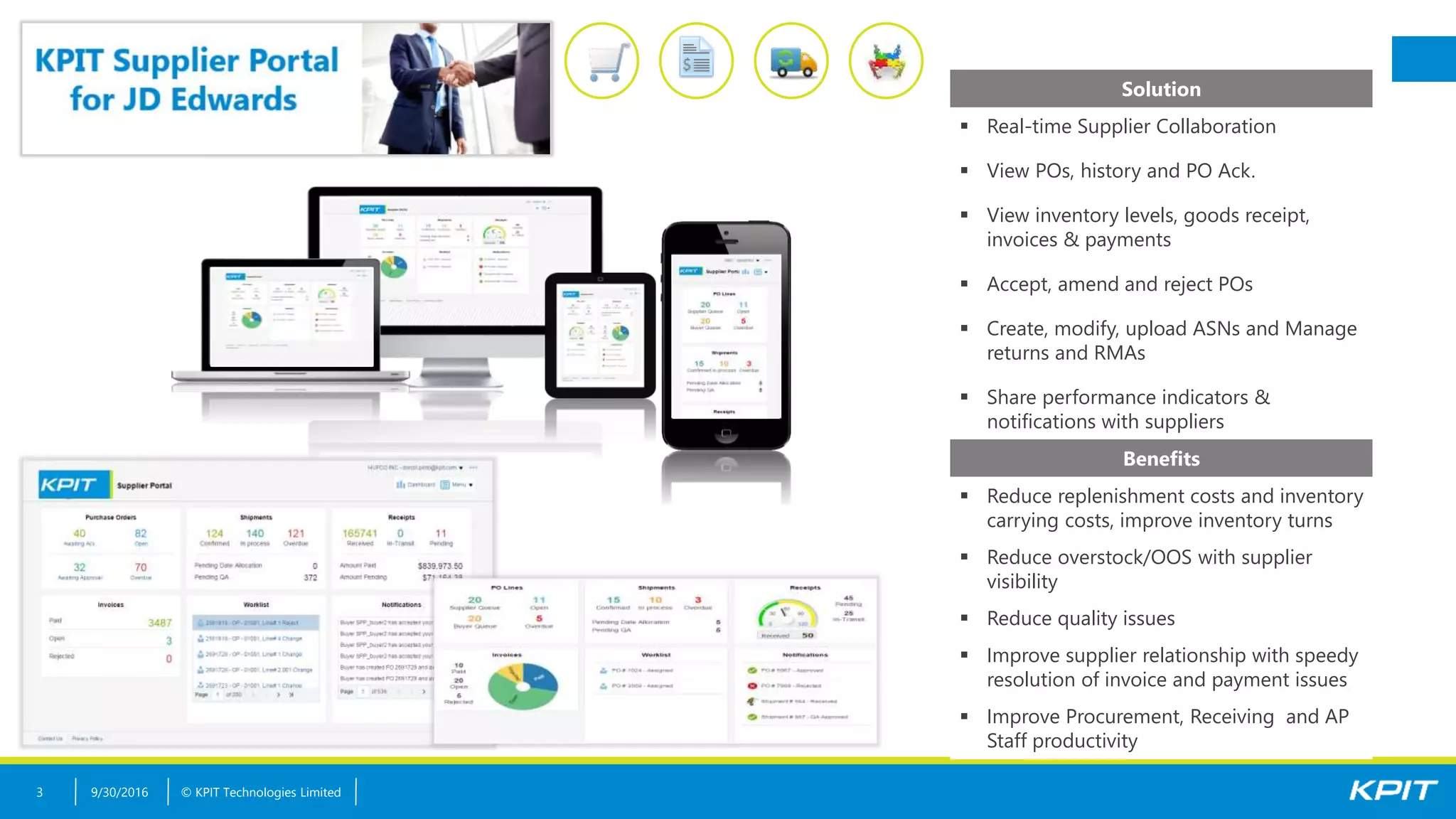 KPIT Supplier Portal for JDEdwards Enterprise One | PPT