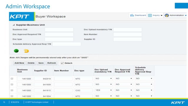 KPIT Supplier Portal for JDEdwards Enterprise One | PPT