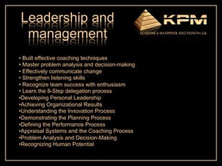 Kpm company profile | PPT