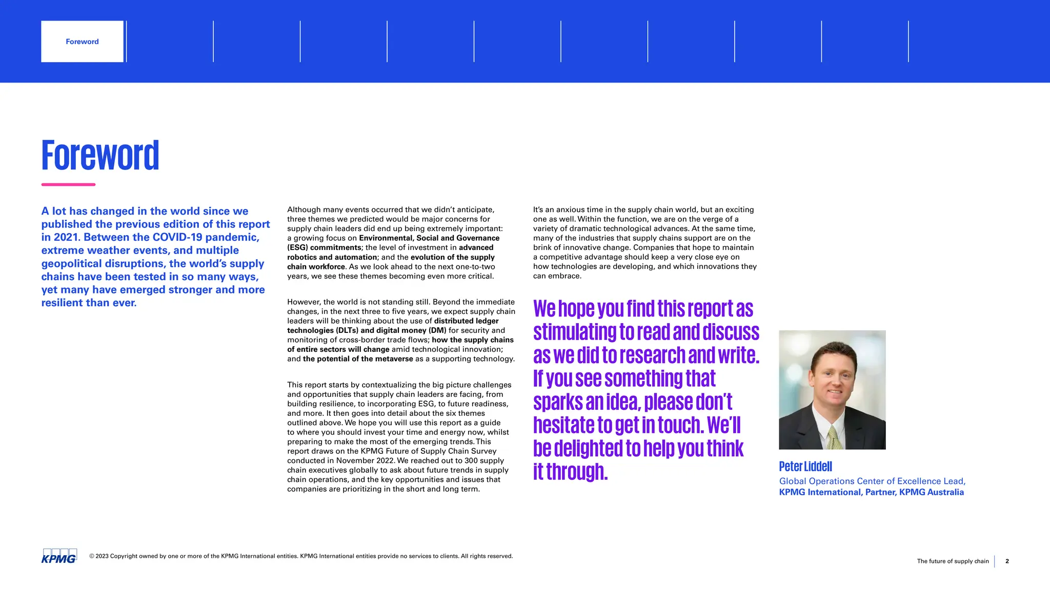 KPMG – Future of Supply Chain | ESG, Technology & Risk Strategies for 2030 | PDF