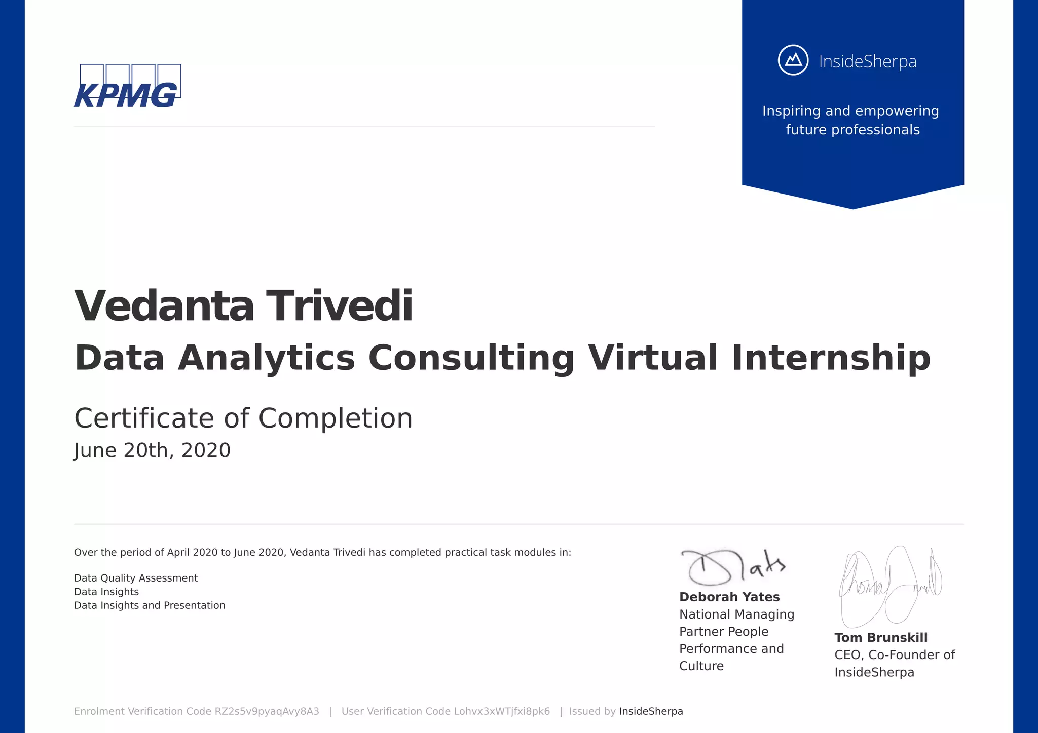 KPMG Virtual Intership Certificate | PDF