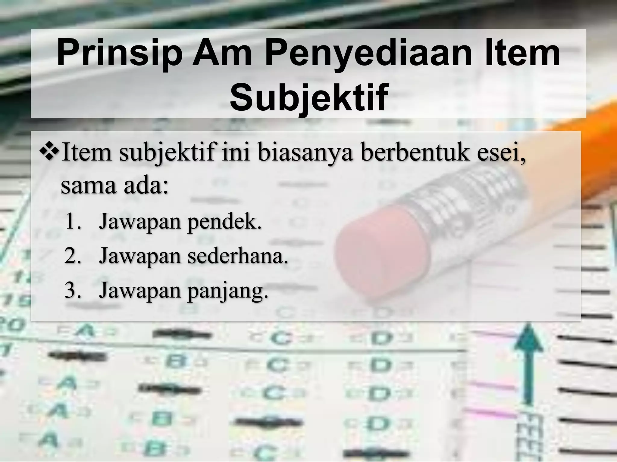 Penggubalan Item/Soalan Ujian | PPTX