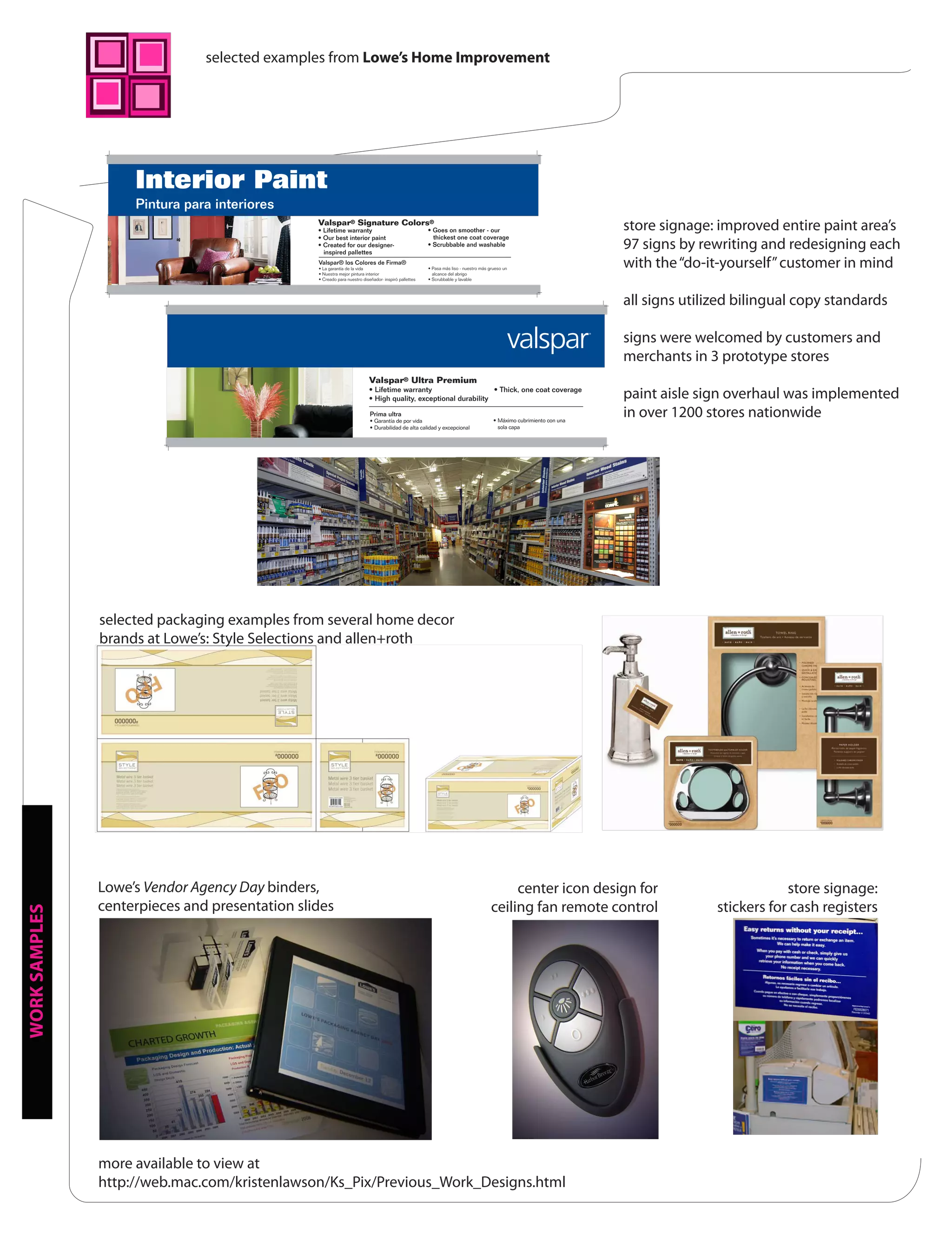 Work Samples for Kristen Lawson | PDF