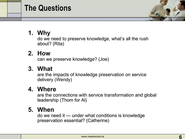 Knowledge Preservation in the Public Service | PPT | Business ...