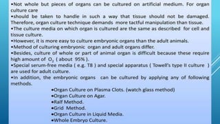 Organ culture types introduction methods application | PPTX