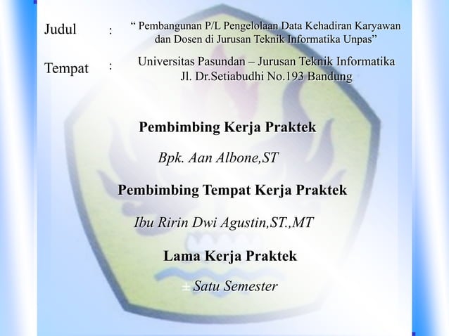 Seminar Kerja Praktek | PPTX