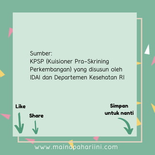 KPSP Bayi Usia 6 Bulan | PDF