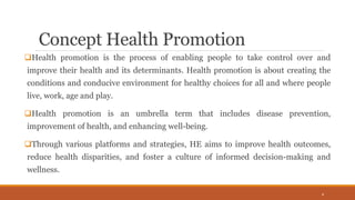 Position and role of health education in health promotion. | PPT