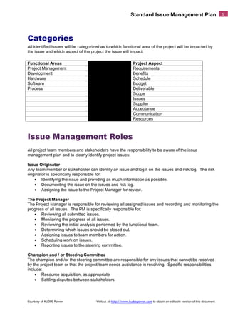 Issue Management Plan | PDF