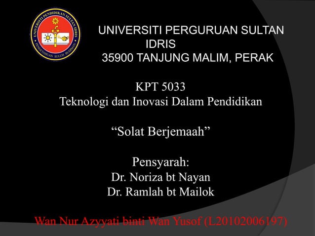 KPT 5033 Solat Berjemaah | PPTX