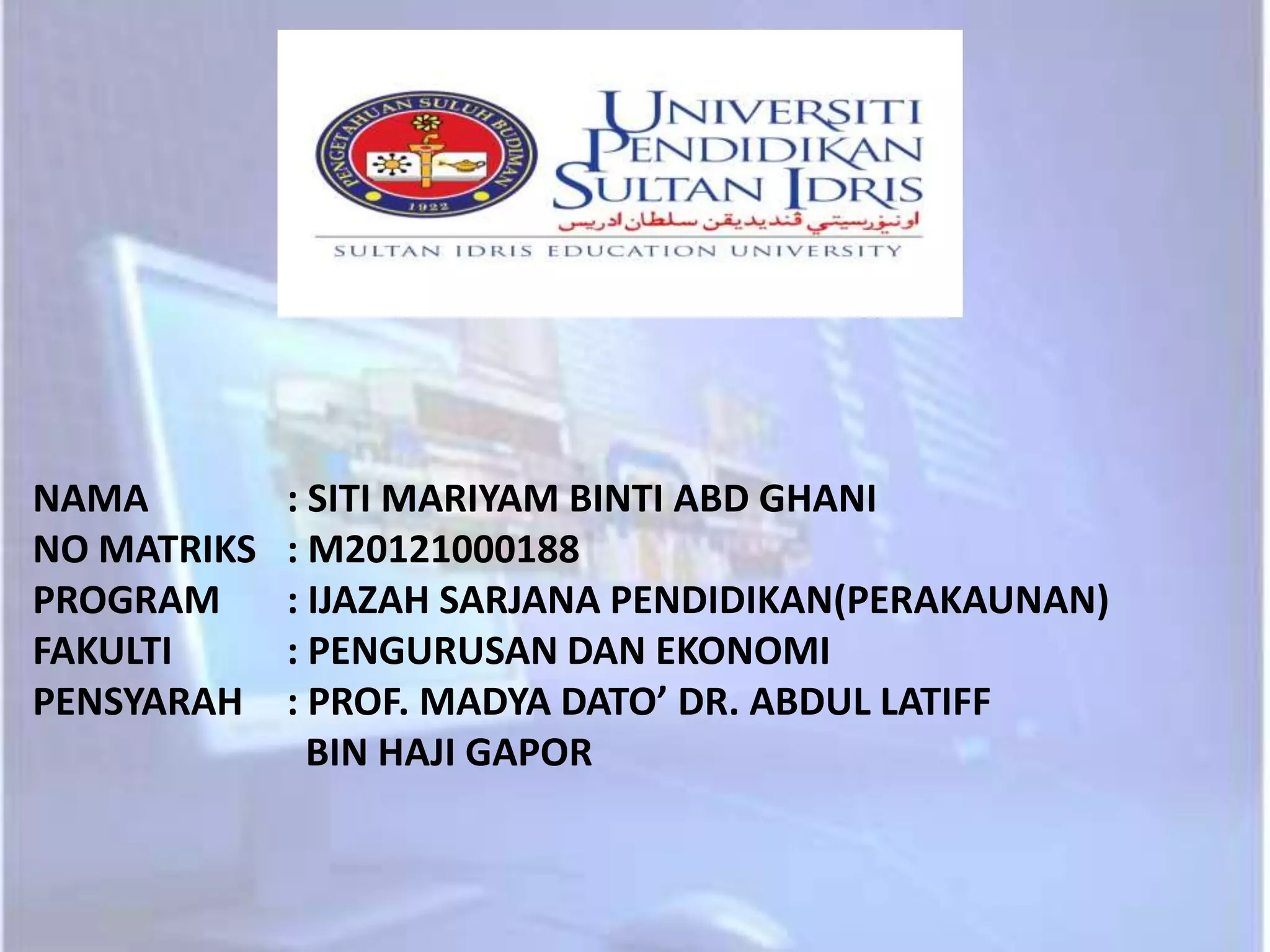 tugasan 1 KPT 6044 powerpoint | PPT