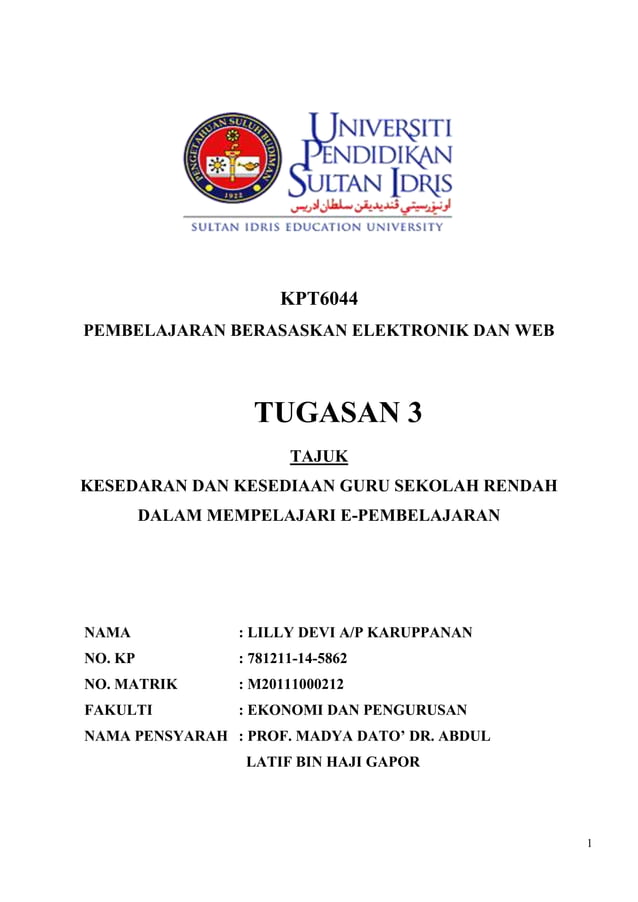 Kpt6044 tugasan 3 | PDF