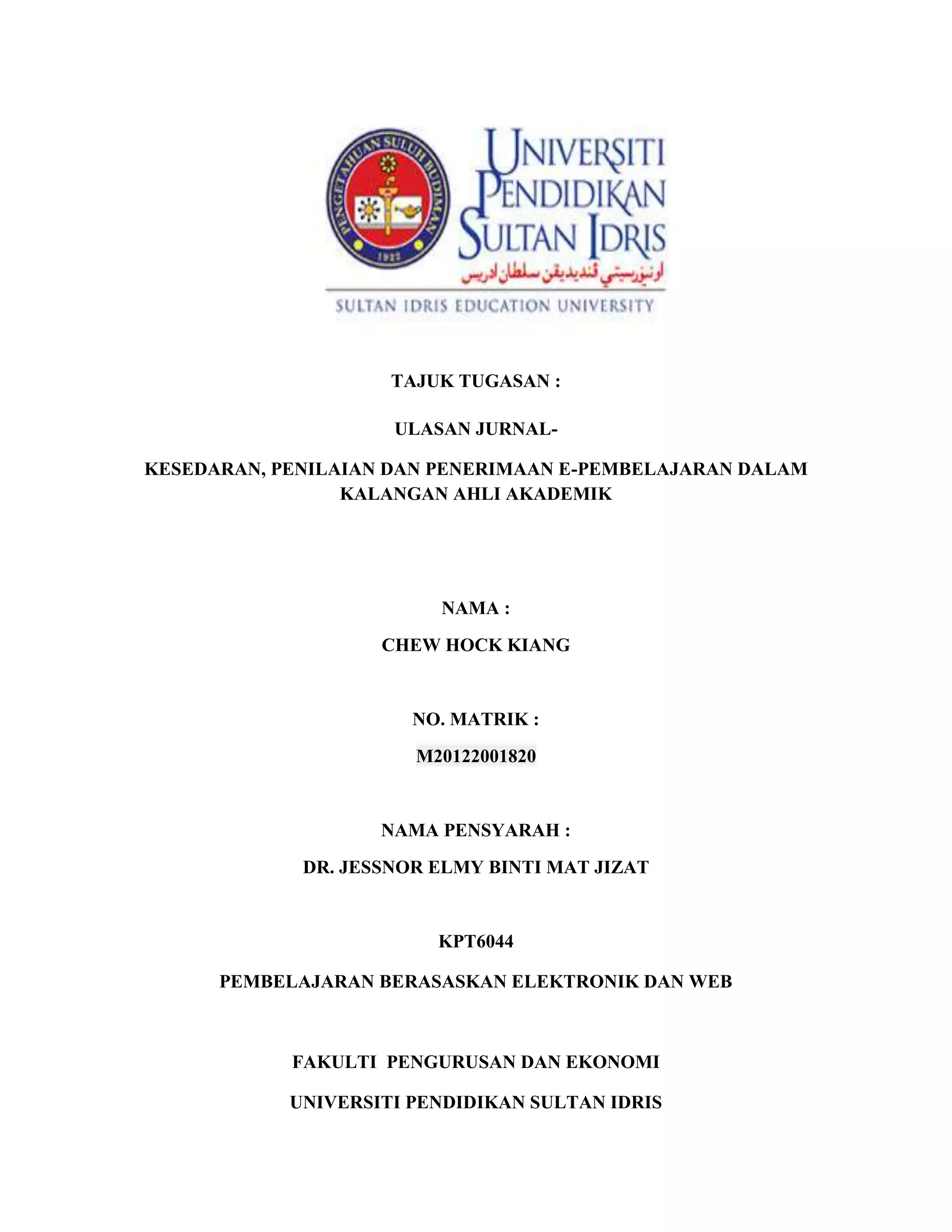 Kpt 6044 ulasan jurnal | DOCX