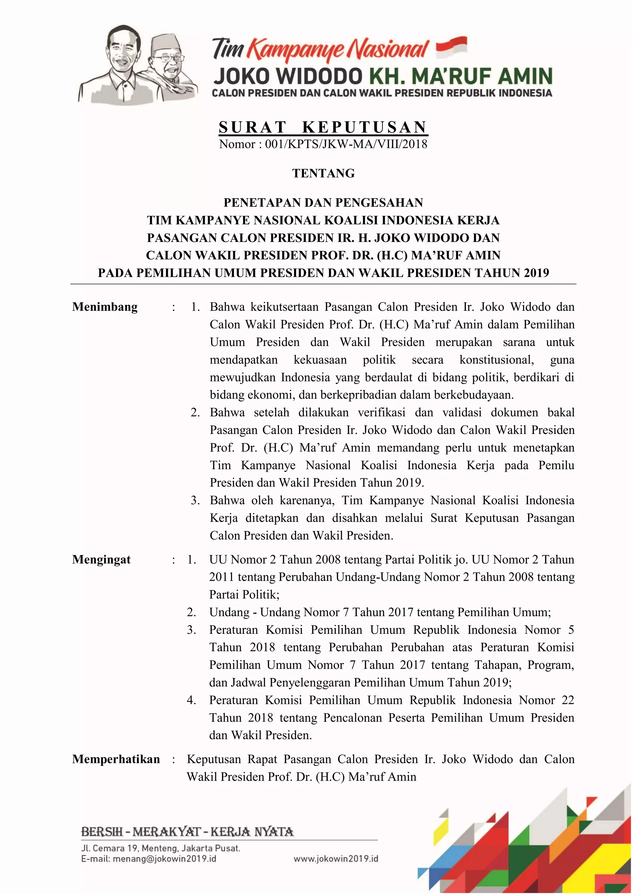 Timses Jokowi-Ma'ruf Amin | PDF