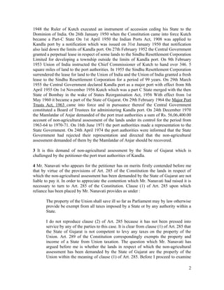 Kandla Port Trust vs State of Gujarat | DOC