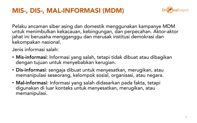 Potensi Mis-Dis-Mal Informasi dalam Pemilu 2024 | PDF