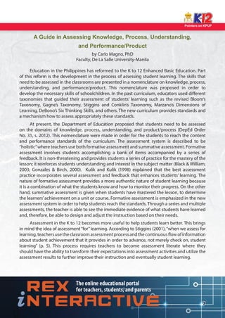 Knowledge, Process, Understanding, Product/Performance | PDF