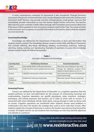 Knowledge, Process, Understanding, Product/Performance | PDF