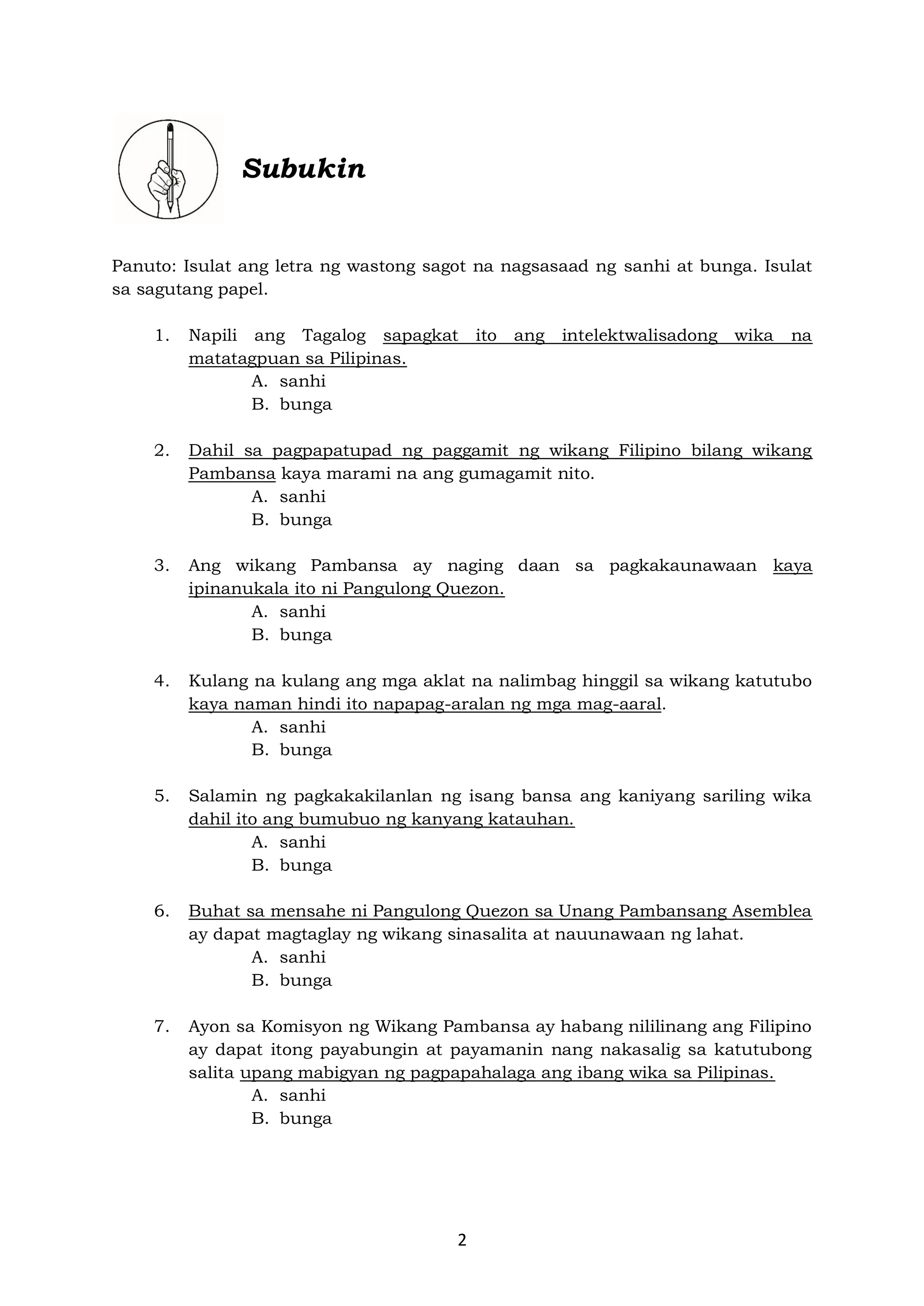 KPWKP_Q1_Module13 Sanhi at Bunga, Wikang Pambansa.pdf
