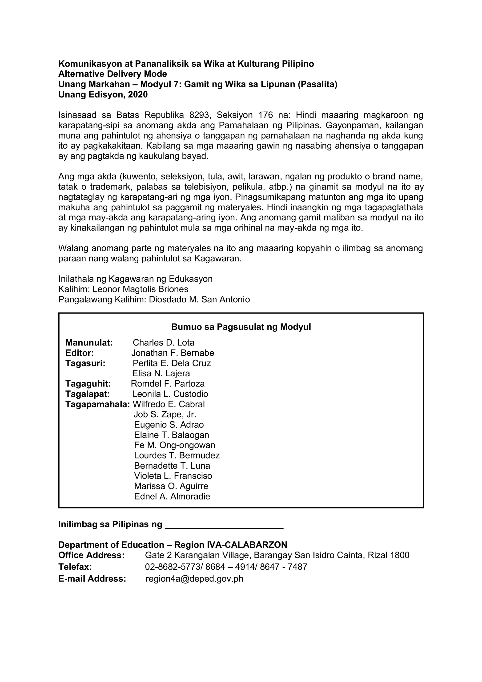 KPWKP_Q1_Module7 Gamit ng Wika sa Lipunan 2.pdf