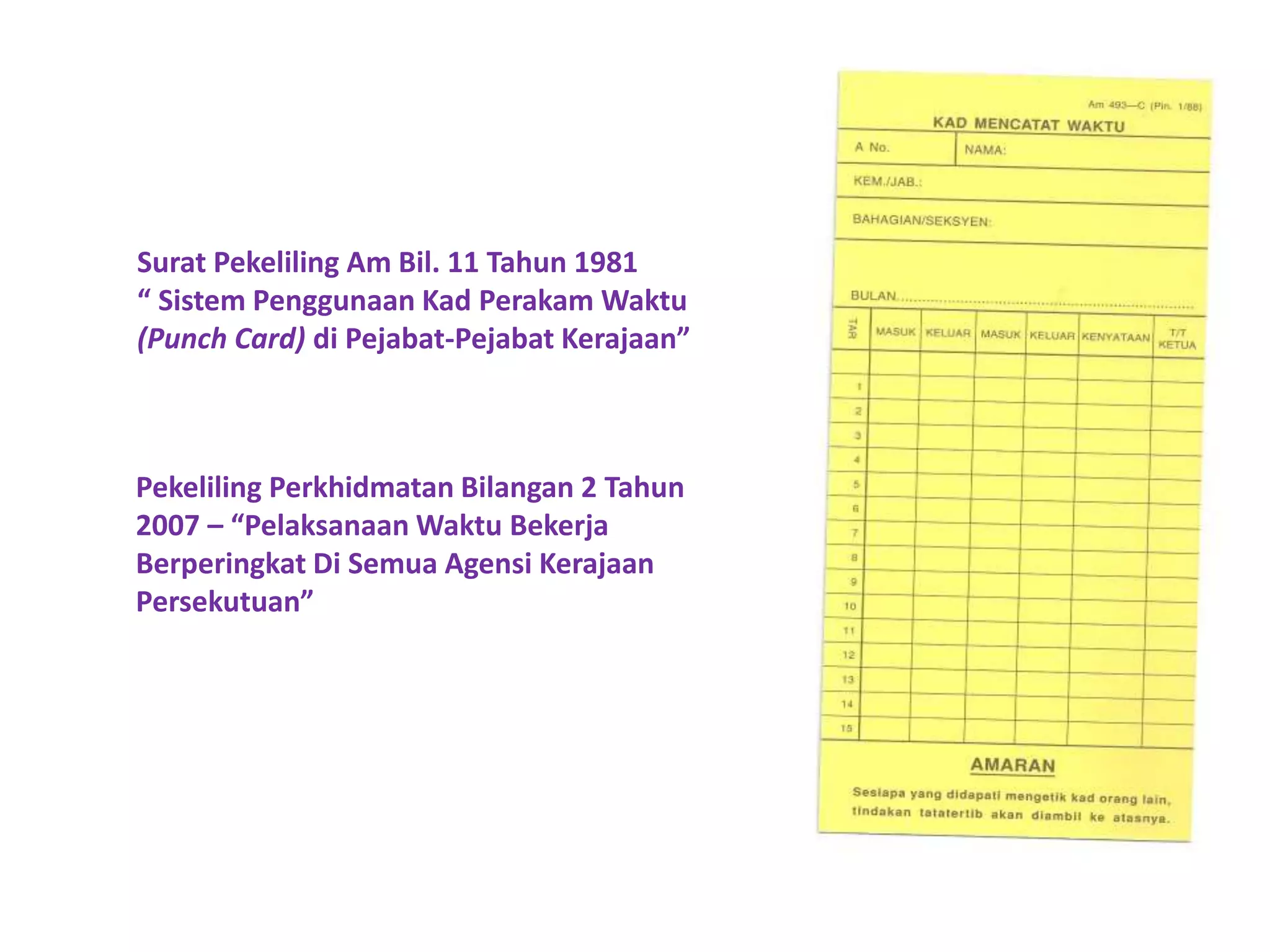 Pengurusan Kad Perakam Waktu (Baru) | PPTX