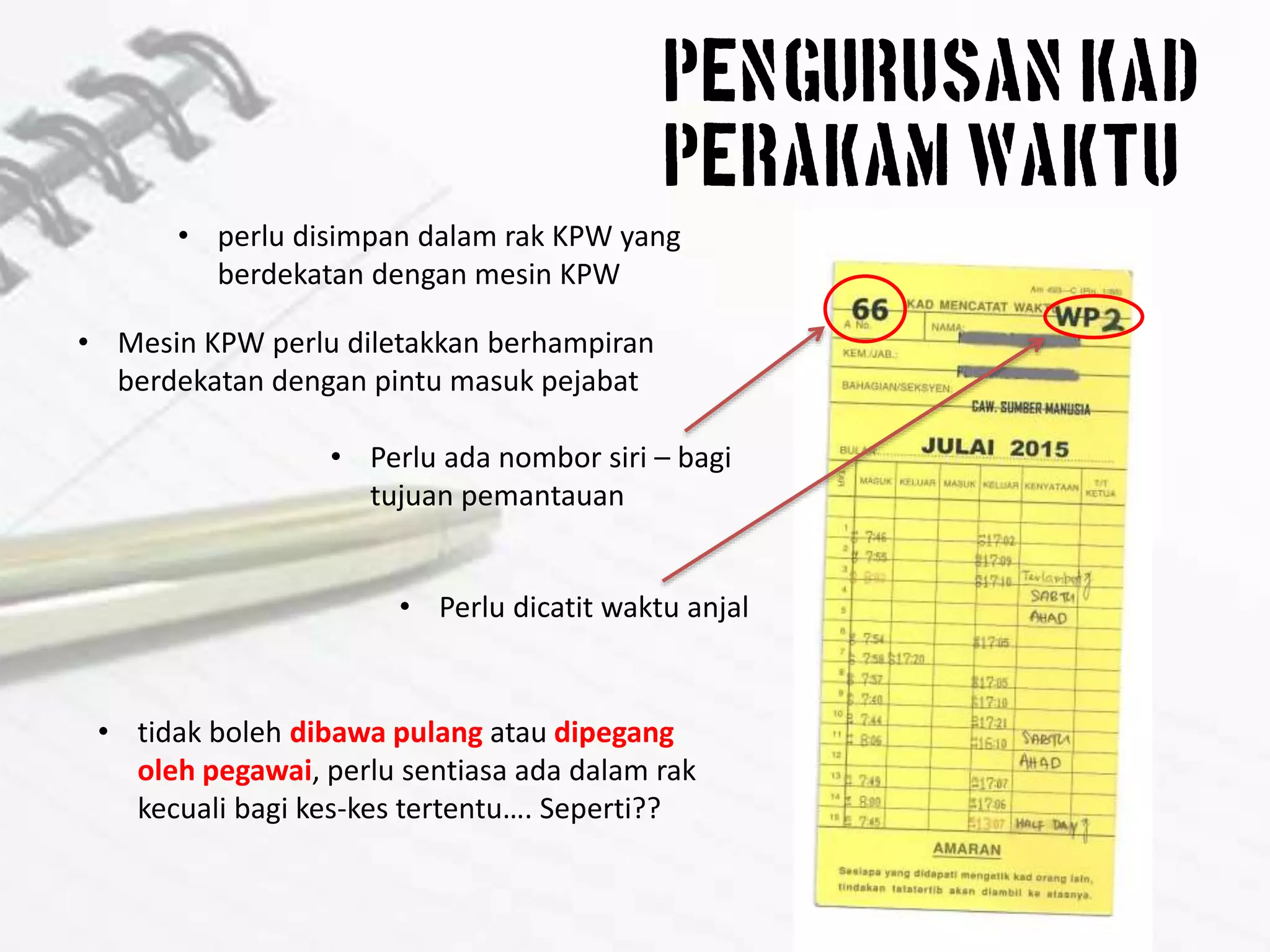 Pengurusan Kad Perakam Waktu (Baru) | PPTX
