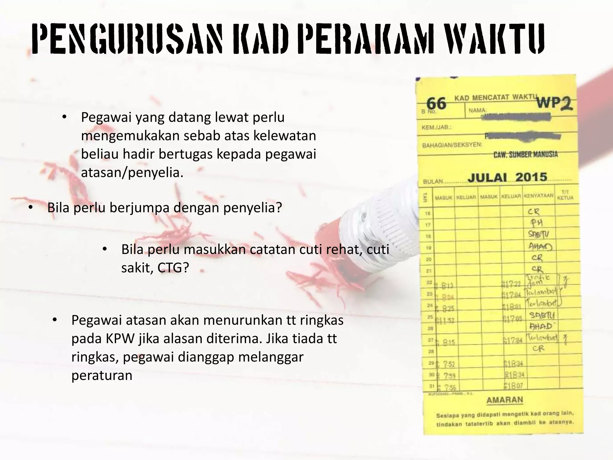 Pengurusan Kad Perakam Waktu (Baru) | PPTX