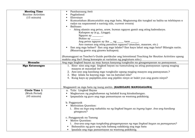 Kindergarten Quarter 2 Week 6 Day 2 DLL .docx