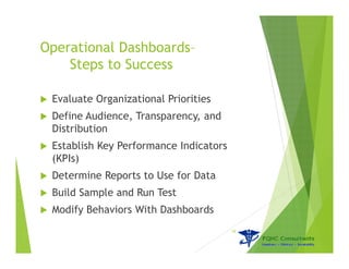 Operational Dashboards: Planning, Creating, Using for Transformation | PDF