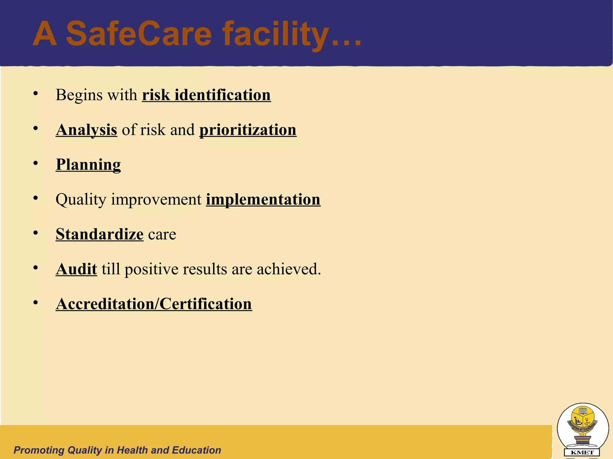 SafeCare and Kenya Quality Model of health Linkages | PPT