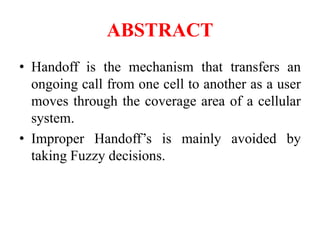 An efficient vertical handoff mechanism | PPTX