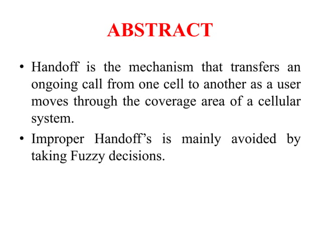 An efficient vertical handoff mechanism | PPT