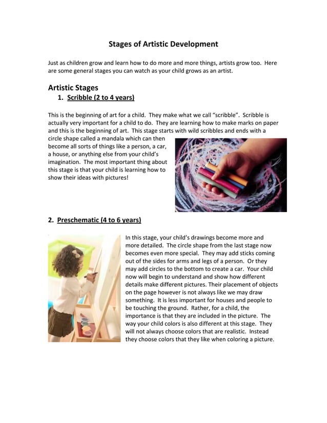 Stages of artistic development | PDF | Drawing and Sketching | Arts and ...