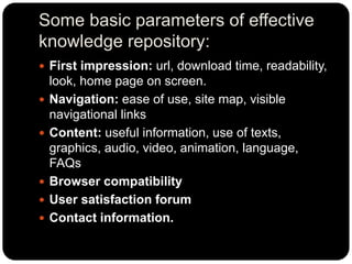 Knowledge Repository and Knowledge Management | PPTX