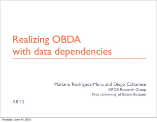 KR12 Semantic Index and TBox optimisation with respect to dependencies | PDF