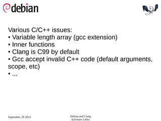 Kernel Recipes 2014 - Quick state of the art of clang | PPT